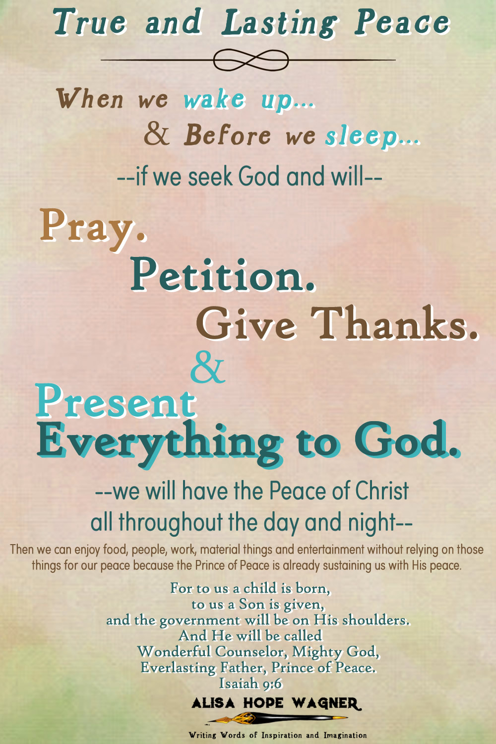 True and Lasting Peace - Alisa Hope Wagner